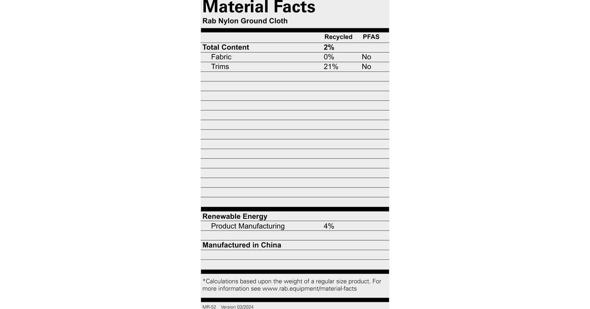 Rab Nylon Ground Cloth - | SportFits Shop